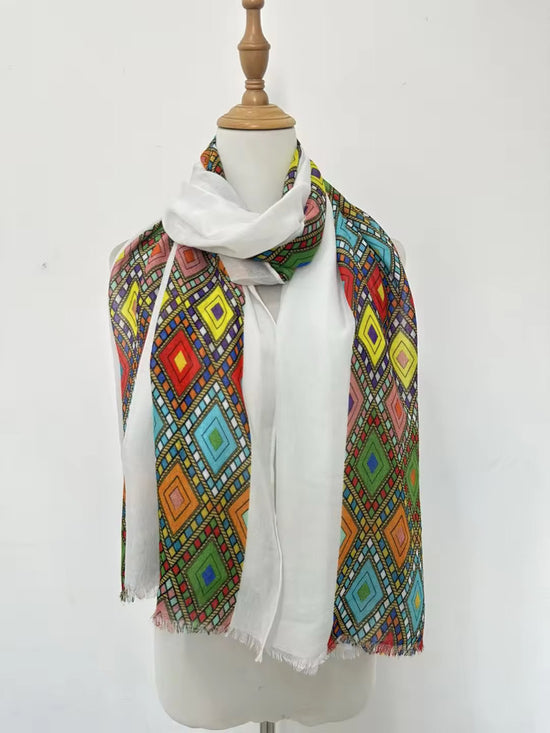 Habesha Tilet Design Scarf – Ethiopian & Eritrean Style Accessory ...