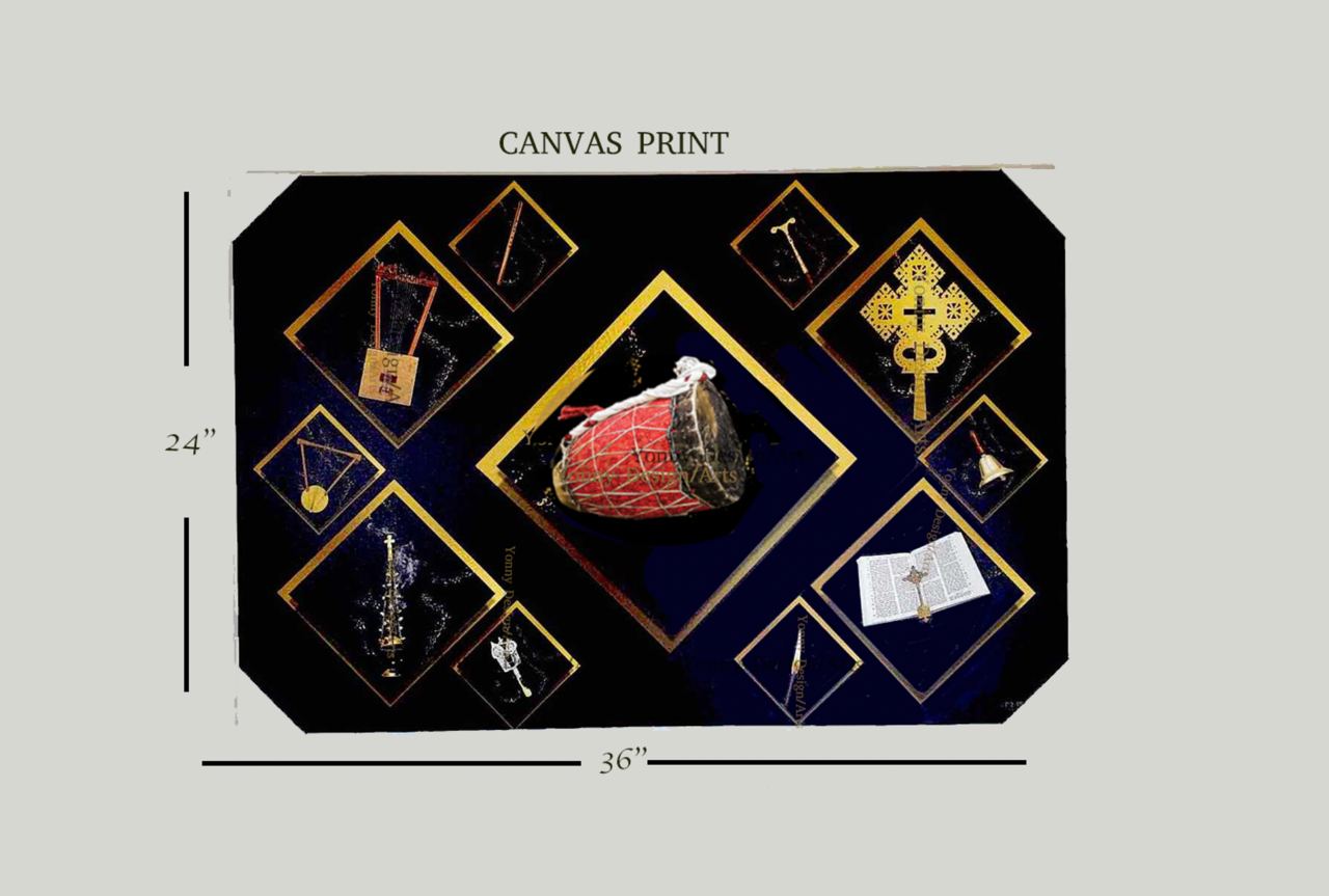 Kebero & Meskel - Ethiopian & Eritrean Work of art - Canvas & Aluminiu ...